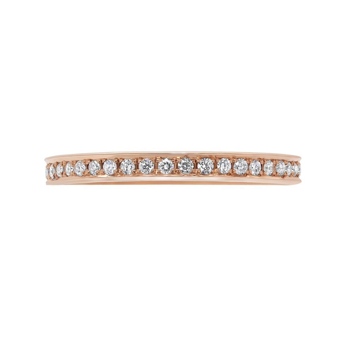 18K Rose Gold Milgrain Detail Diamond Band – The Vault Milton